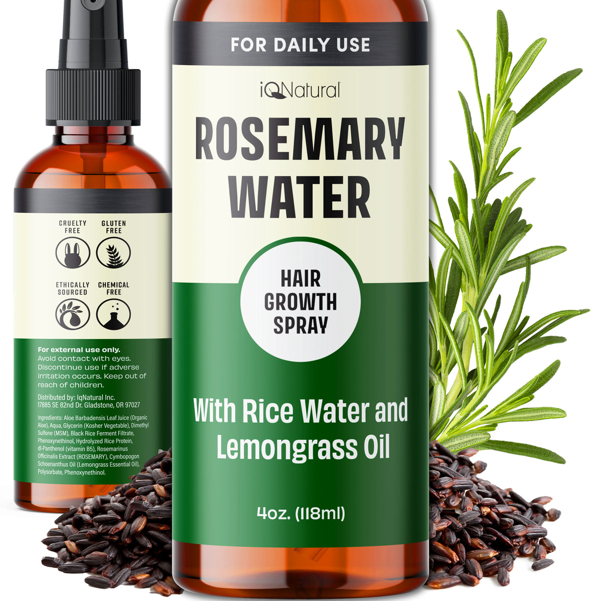 Rosemary Spray with Rice Water – iQ Natural